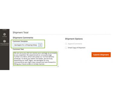 Magento 2 Orders Comments Templates - Templates for Comments
