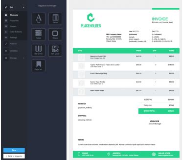 PDF Invoice Pro - PDF Templates and Editor for Magento 2
